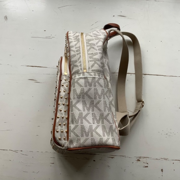 Michael Kors | Bags | Nwot Michael Kors Signature Logo Mk Studded Ivory ...